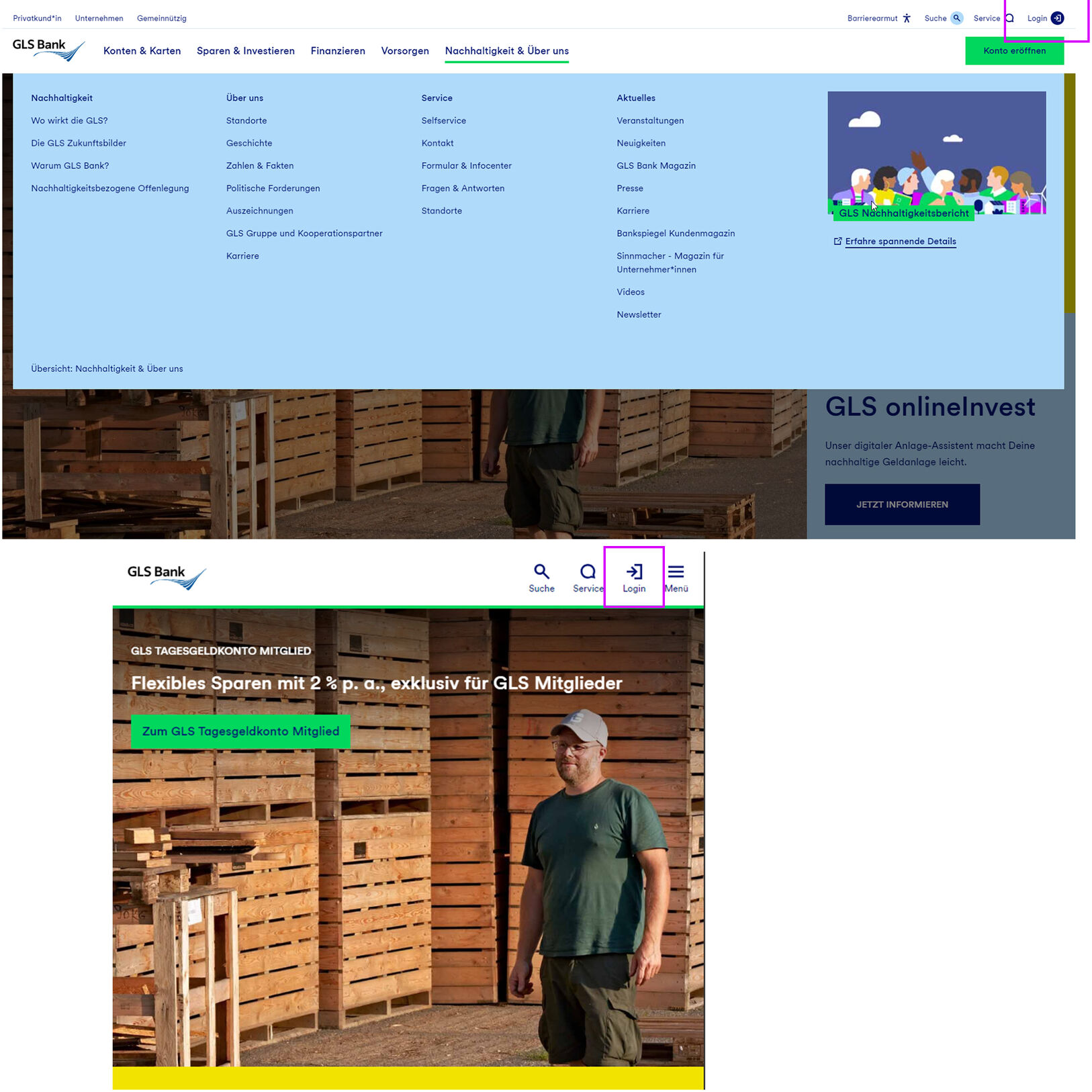 Kontakt zur GLS Bank: per Onlineformular oder im Banking - GLS Bank